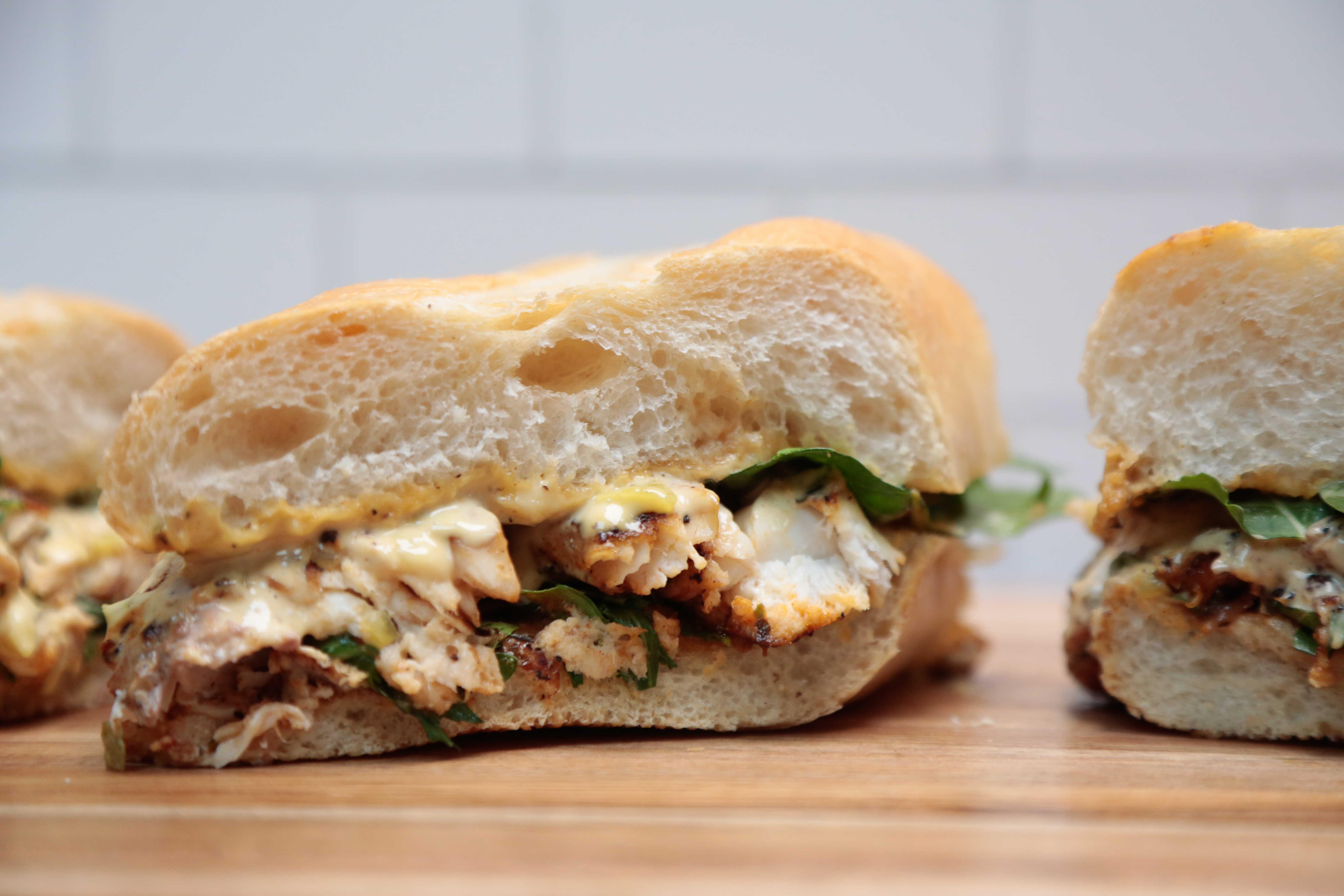 Blackened Snapper Sandwich with BBQ Remoulade Sauce