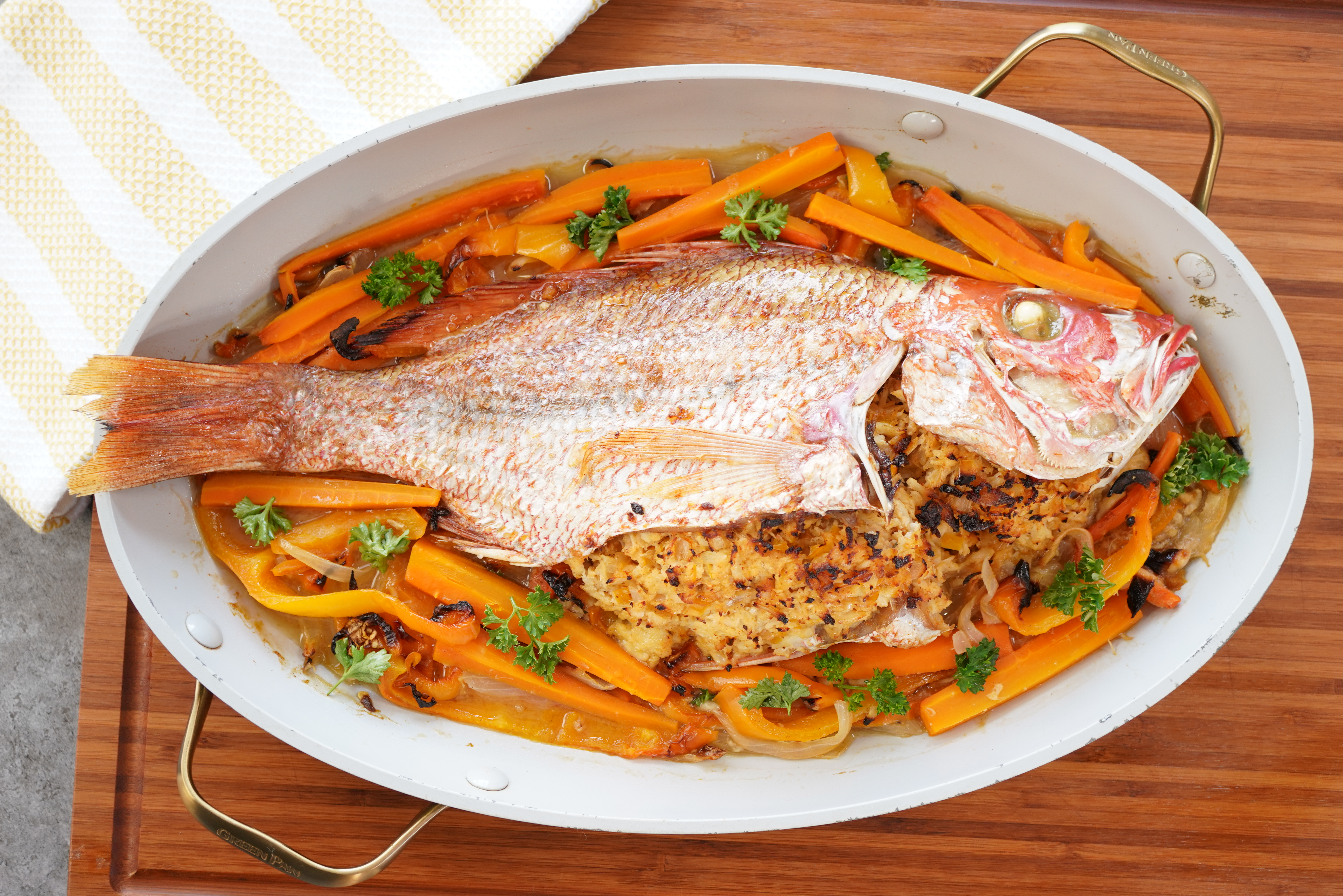 Crab-Stuffed Red Snapper Escovitch Style | Culture Kitchen